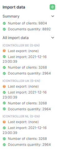 Where can I see the last export/import date and time? – iController Guide